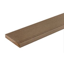 Composite Decking Board Anti-Slip Mid Groove Solid Coffee Brown 143x23mm 3.6m